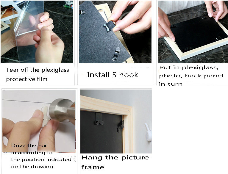 15 Pieces/set Wood Picture Photo Frame Set Colorful Different Size ...