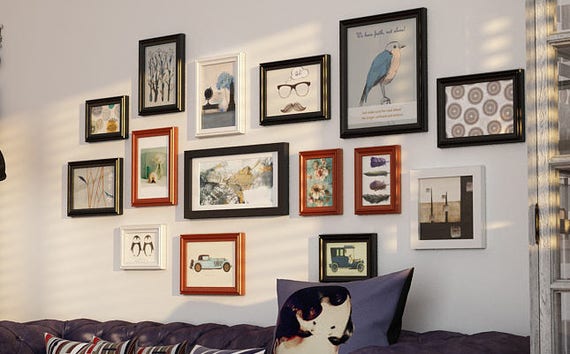 15 Pieces/set Solid Wood Picture Frame Set Retro Black White - Etsy