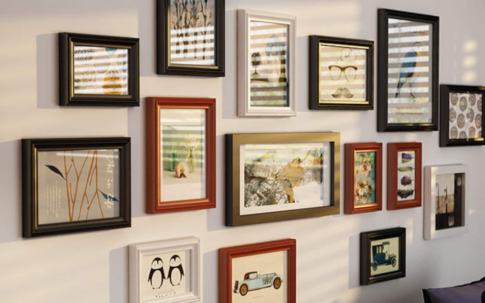 15 Pieces/set Solid Wood Picture Frame Set Retro Black White - Etsy