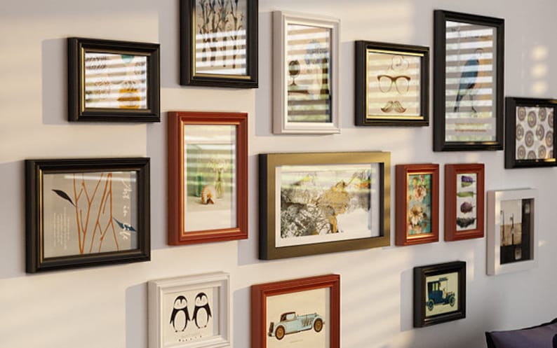 15 Pieces/set Solid Wood Picture Frame Set Retro Black White - Etsy