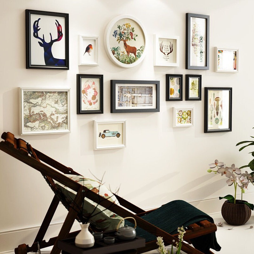 14pieces Solid Wood Picture Frame Set Gallery Wall Frames Photo Frame ...