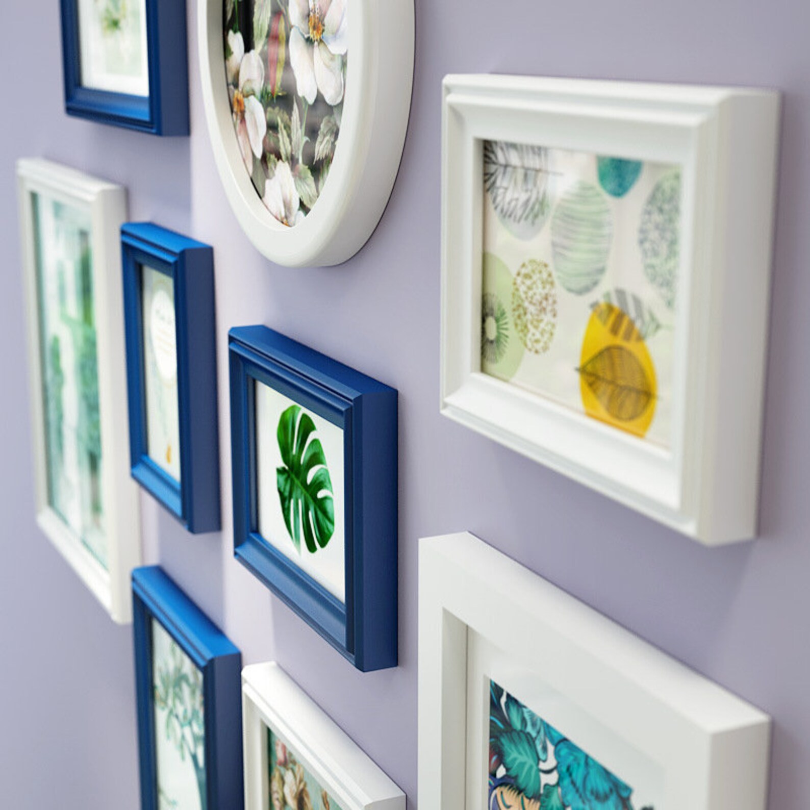 13 Pieces/set Solid Wood Picture Frame Set White Blue European - Etsy