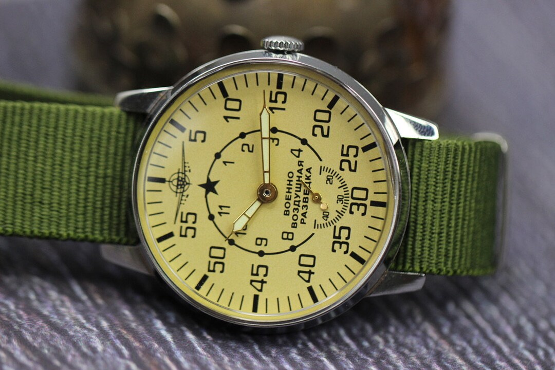 Pobeda Soviet Aviator Watch | Vintage USSR Men's Mechanical Wristwatch ...
