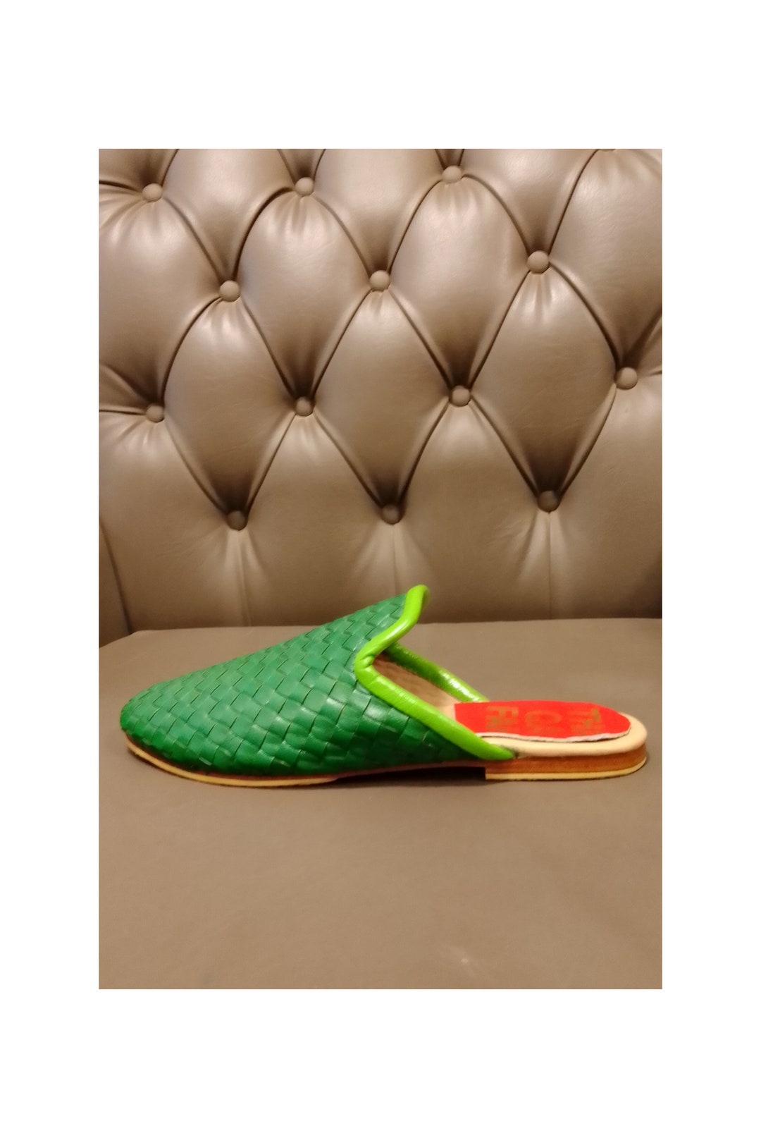 Green Mules, Woven Mules, Green Slides green Mix - Etsy