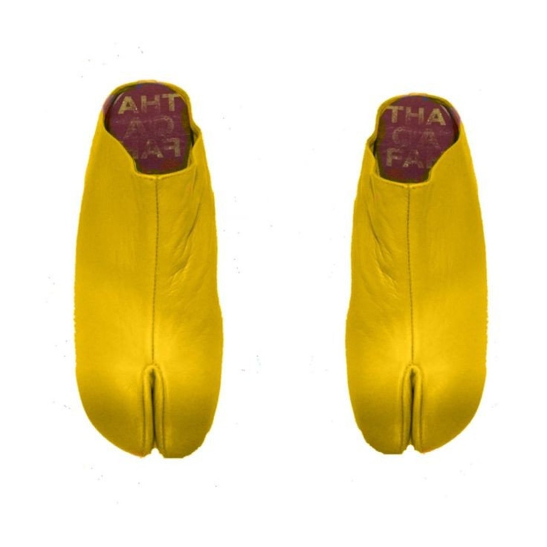 Tabi Mules, Split Toe Mules Pre Order yellow Mix - Etsy UK