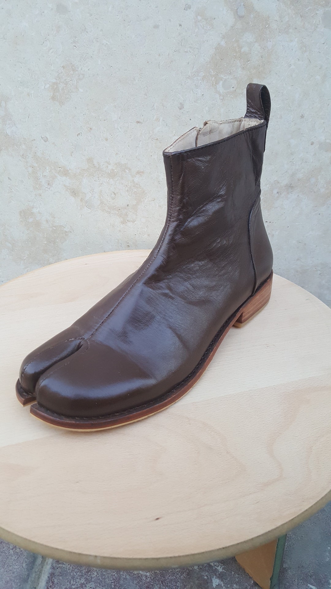 Brown Tabi Boots, Split Toe Boots, Ankle Booties-pre Order - Etsy