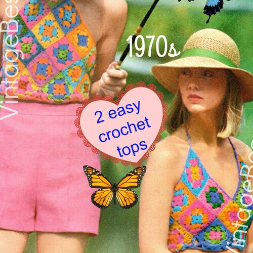 Ladies Halter Top Pattern 1970s Vintage Crochet And Macramé Etsy