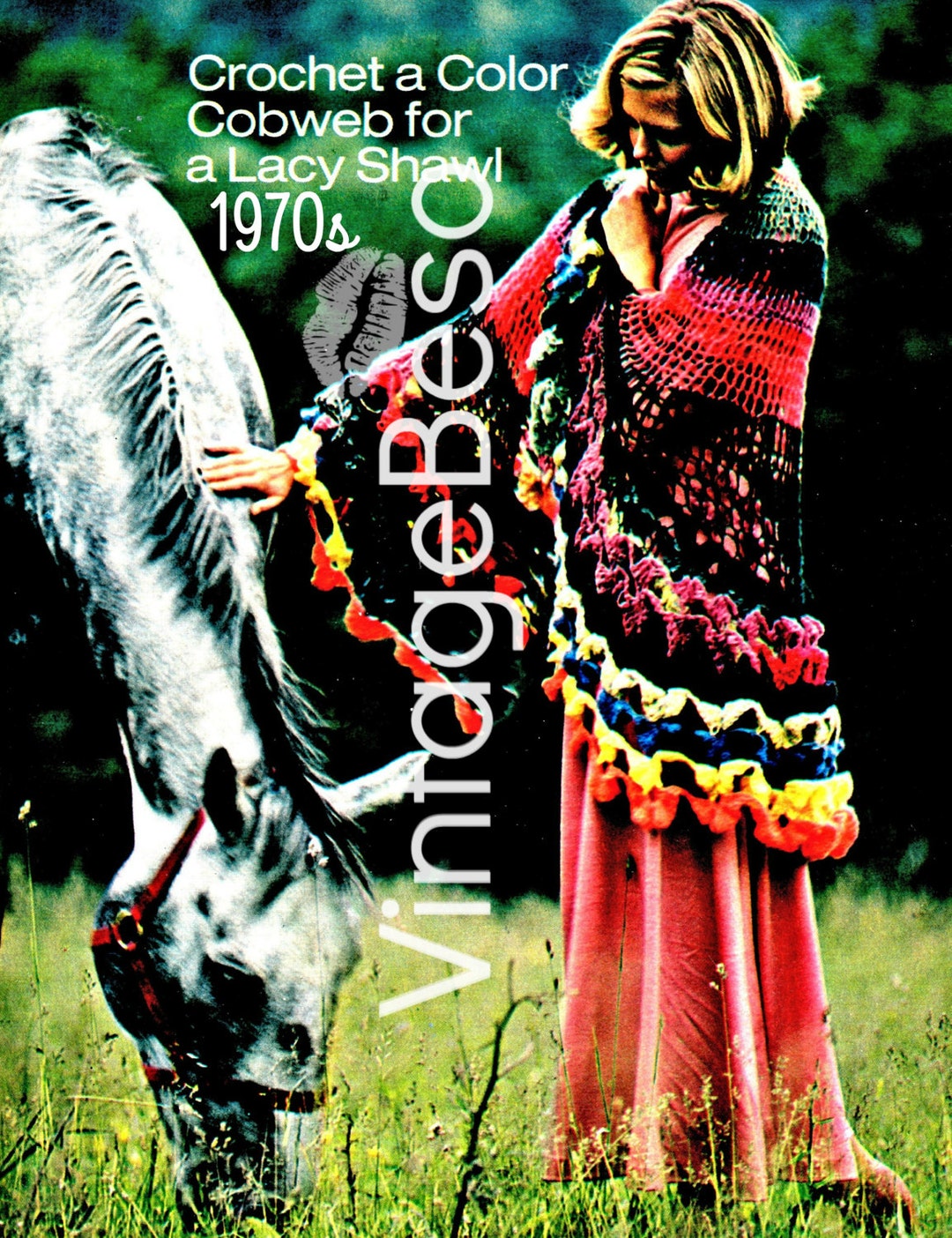 EASY Cobweb Shawl Crochet Pattern • Vintage 1970s Crochet Pattern ...