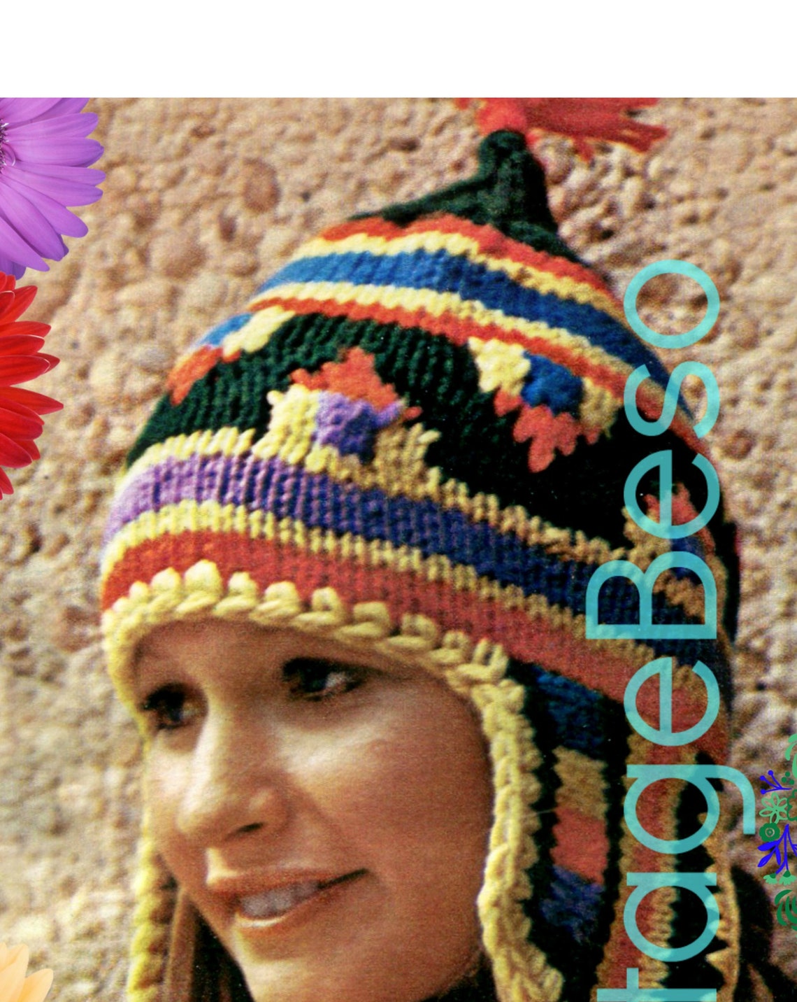 Cap KNITTING Pattern 1970s Peruvian Cap Knit Pattern - Etsy