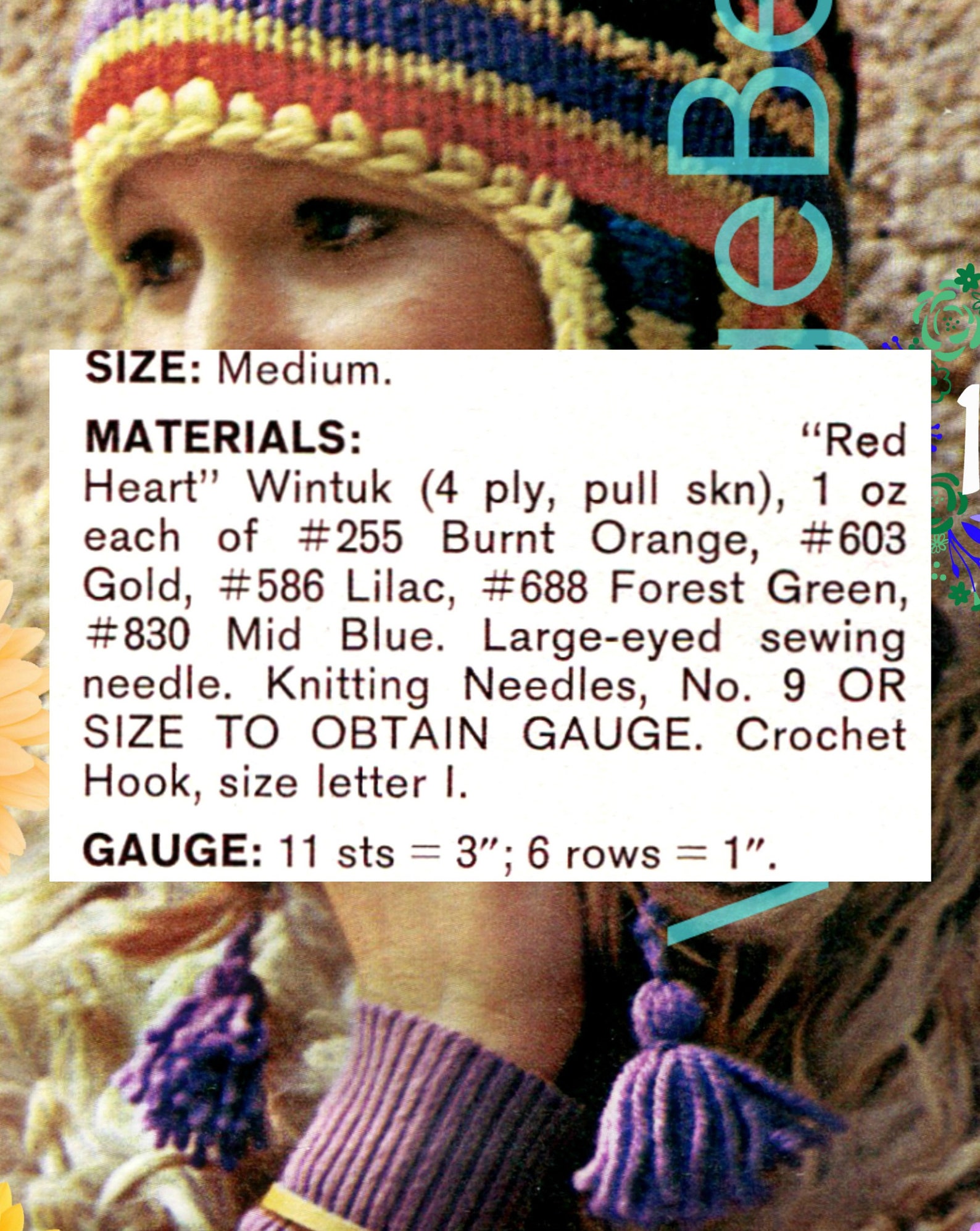 Cap KNITTING Pattern 1970s Peruvian Cap Knit Pattern - Etsy