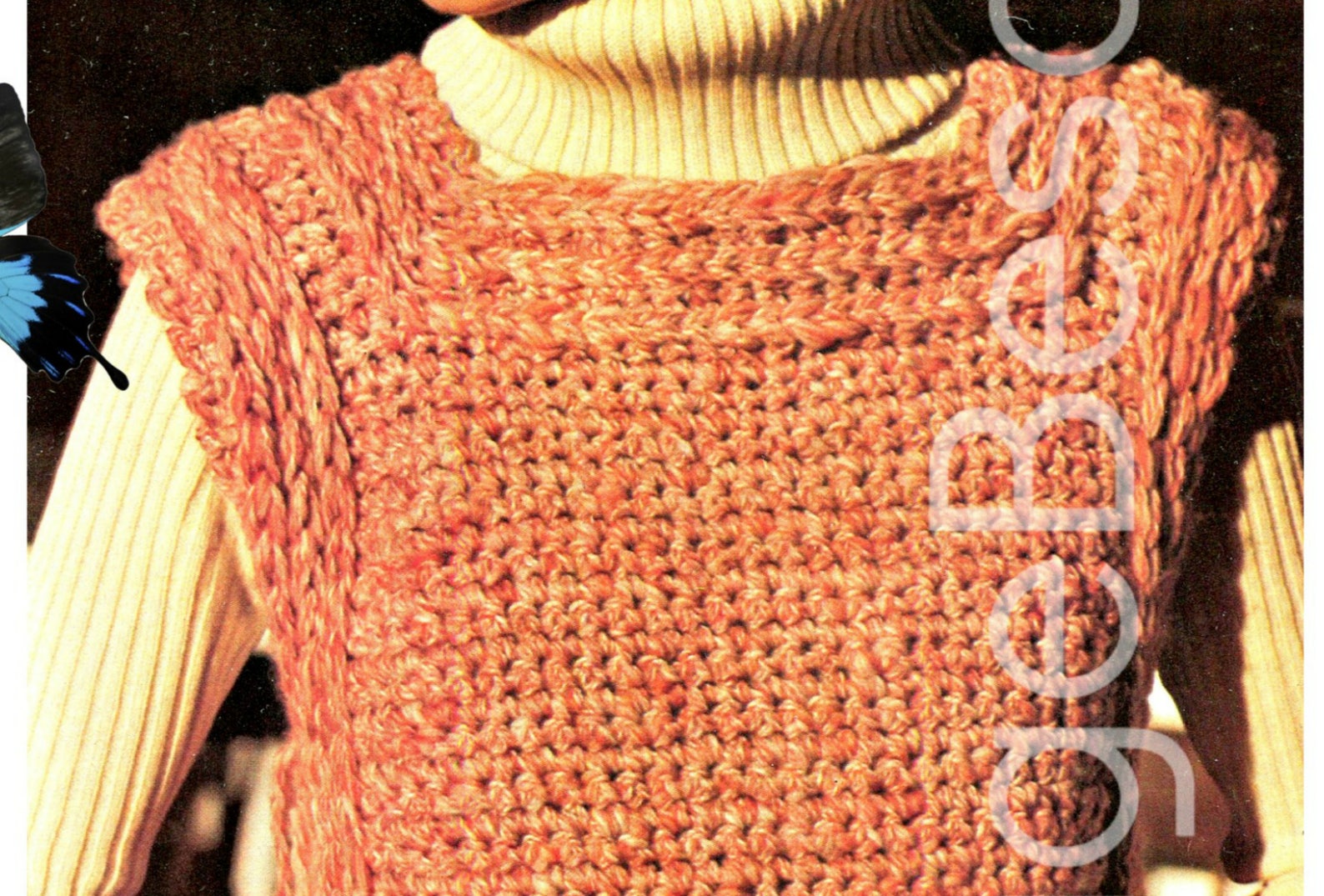 Tabard Crochet Pattern Vintage 1970s Tweedy Tabard With | Etsy