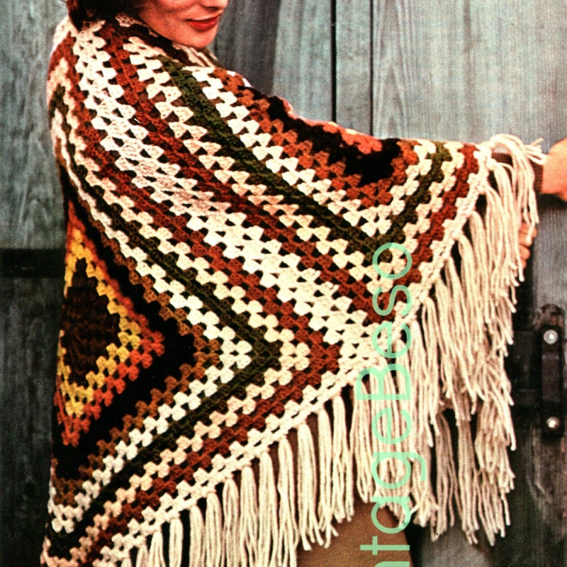 Granny Square Poncho - Etsy