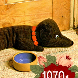 Door Draft Stopper Knitting PATTERN • Vintage Dachshund Knit Pattern ...