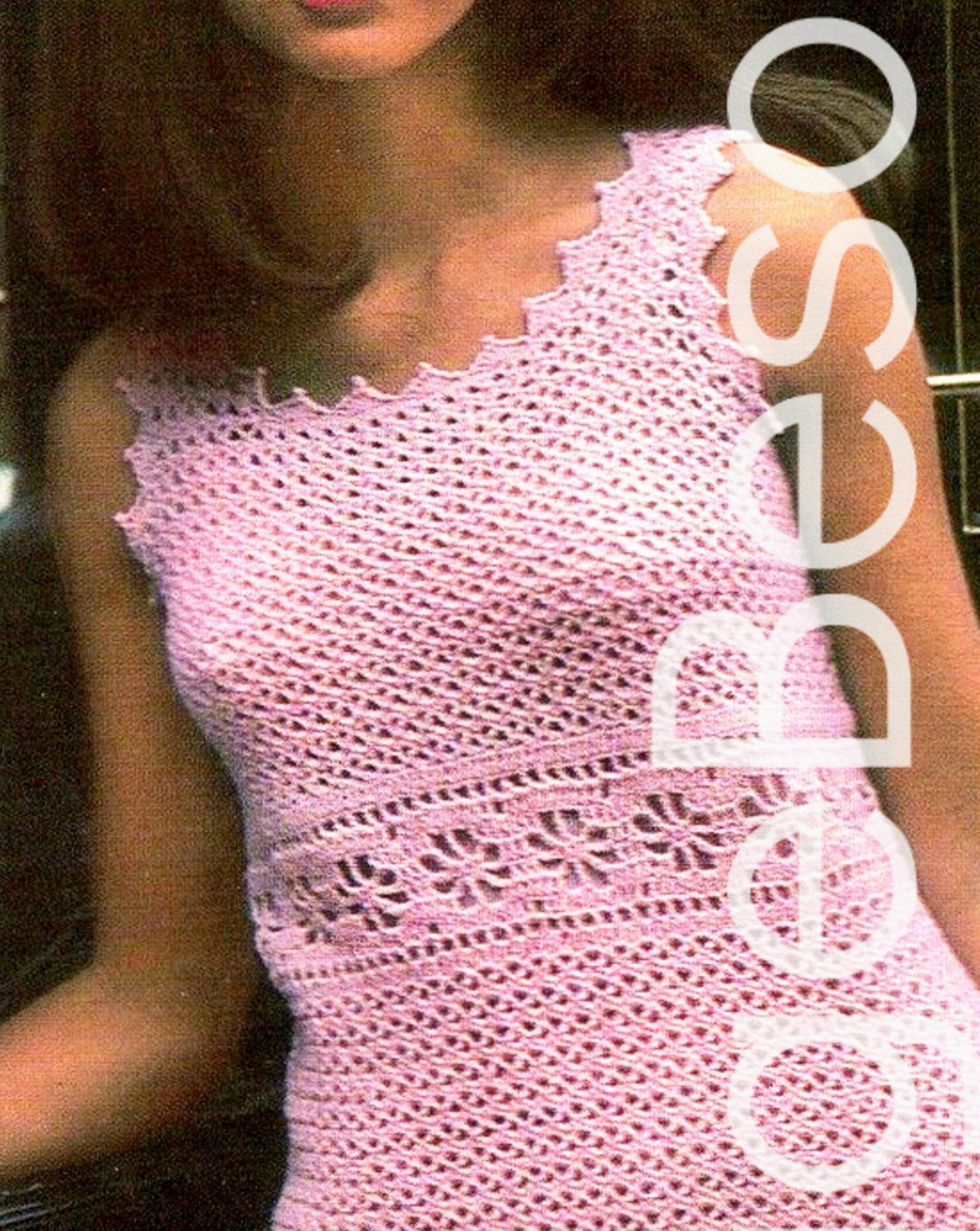 Party Dress Crochet PATTERN • Vintage 1960s Floral Motif Picot Edging 4 ...