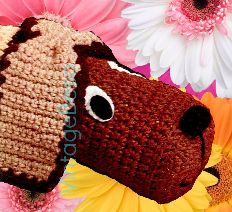 Dog Draft Stopper Dog CROCHET PATTERN 70s Draught Excluder Home Decor ...