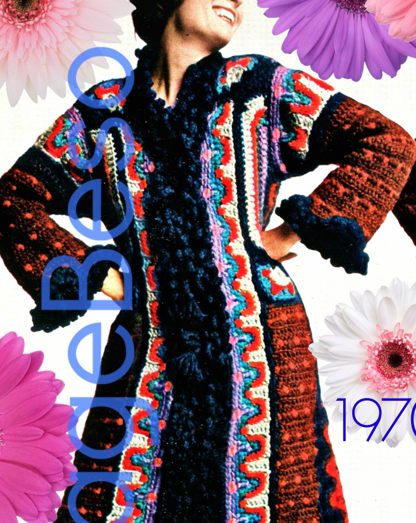 Vintage 1970s Boho Crochet Coat Pattern • Persian Art Inspired ...