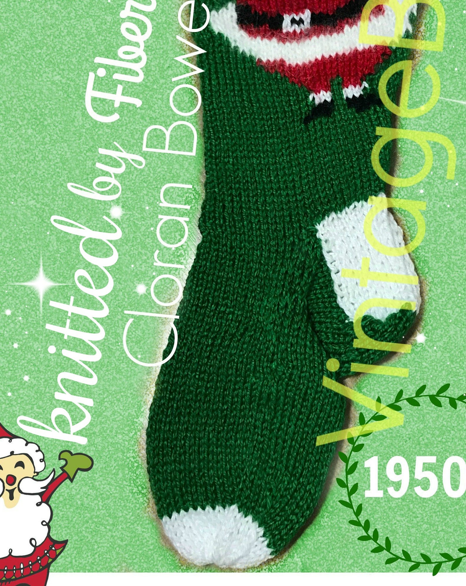 Knit Christmas santa Stocking PDF Pattern Noel - Etsy