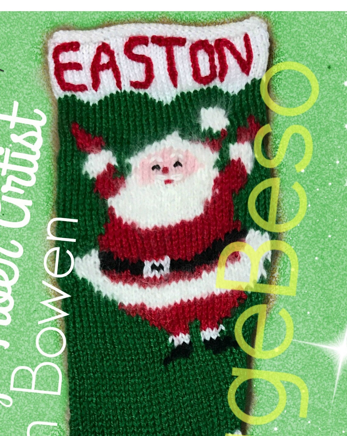 Knit Christmas santa Stocking PDF Pattern Noel | Etsy