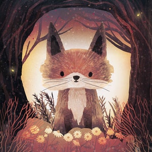 Fox Den Print | Print 21x30 | Fantasy Illustration | Fox Illustration ...