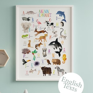 Animal Poster | 50x70 Poster | Animal Alphabet | A to Z Animals ...