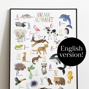 Animal Poster | 50x70 Poster | Animal Alphabet | A to Z Animals ...