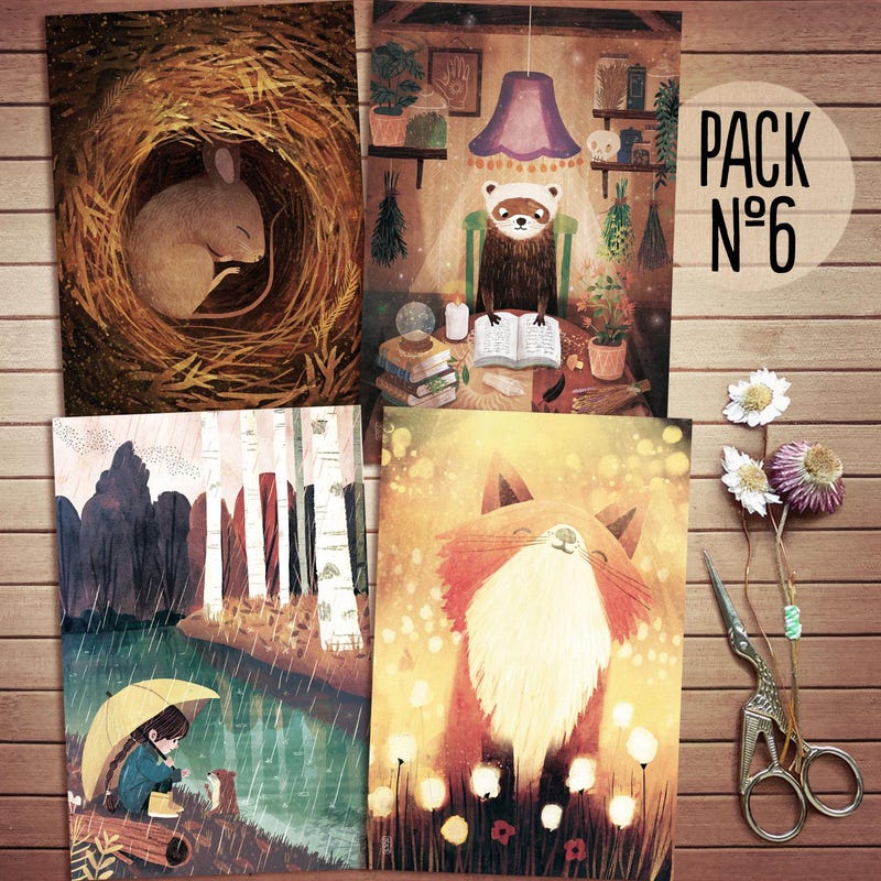 Illustrated Postcard - Etsy