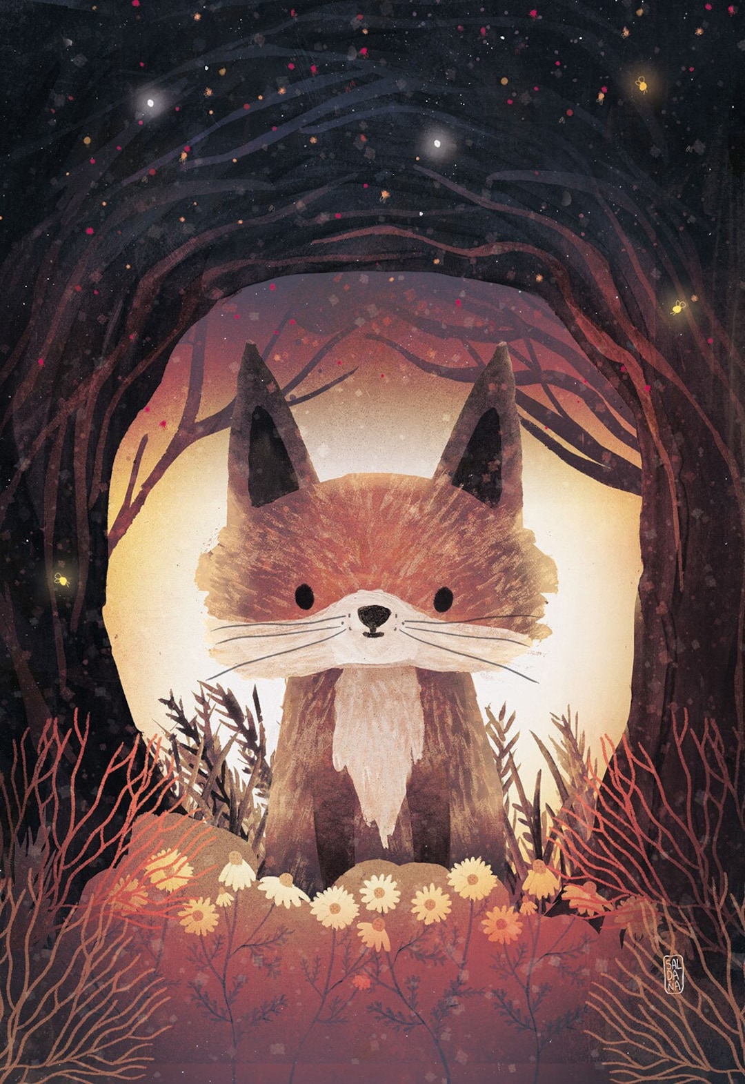 Fox Den Print | Print 21x30 | Fantasy Illustration | Fox Illustration ...