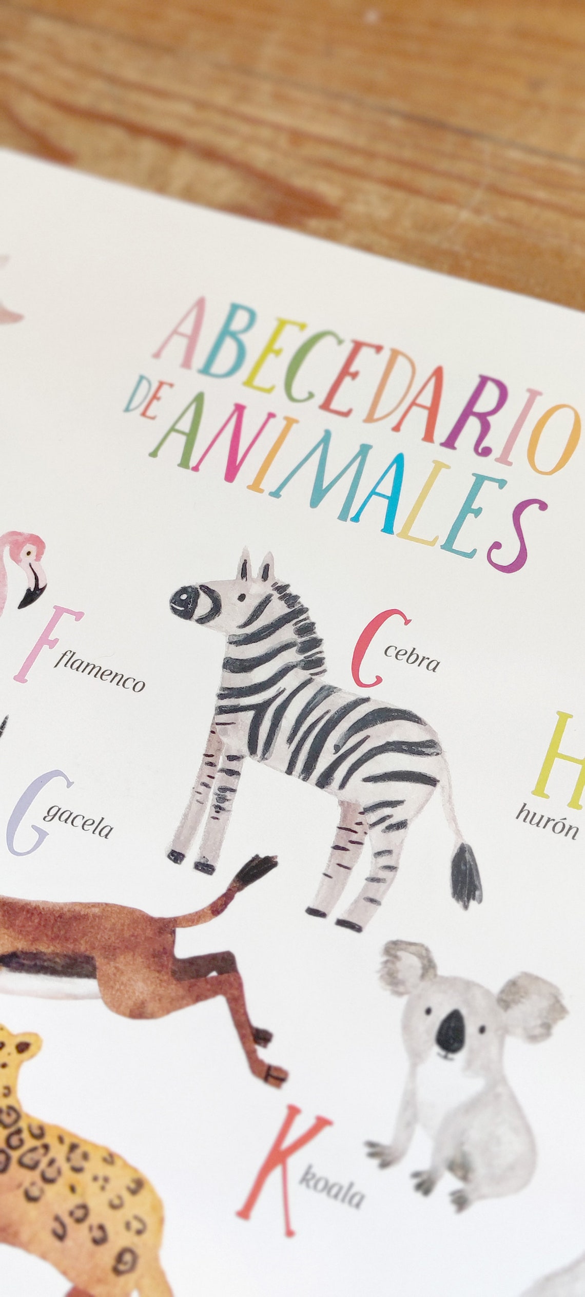 Poster Abecedario de Animales Poster 50x70 Print A3 - Etsy España