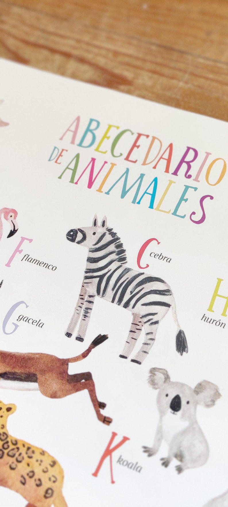 Poster Abecedario de Animales Poster 50x70 Print A3 - Etsy España