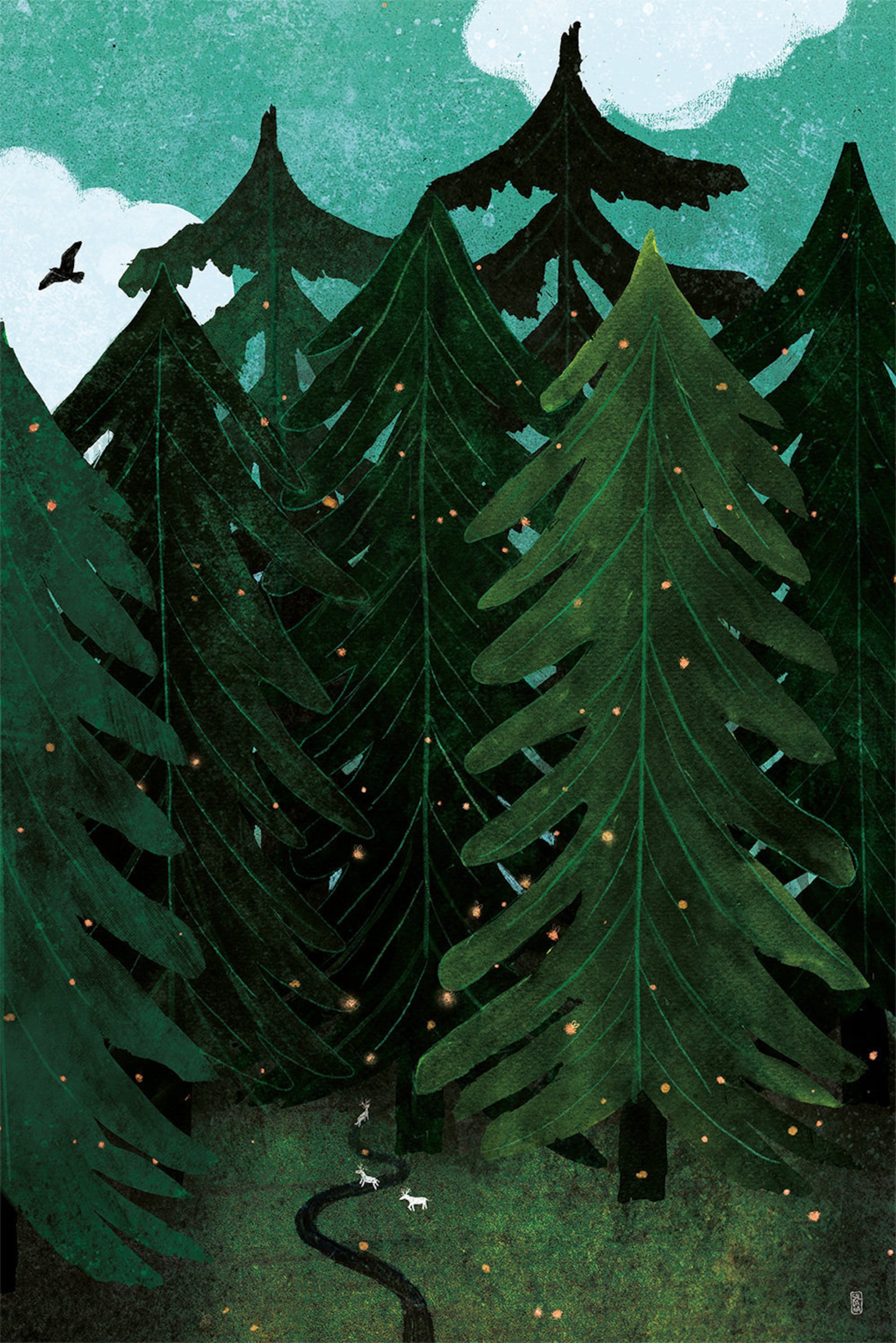 Enchanted Forest Print | Print 21x30 | Fantasy Illustration | Fantasy ...