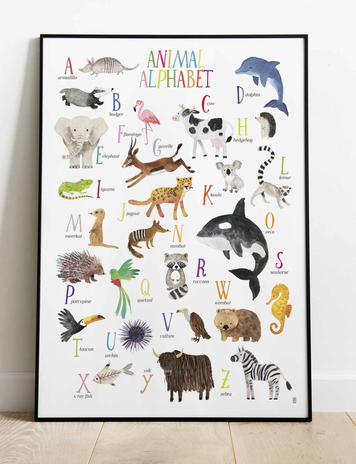 Animal Poster | 50x70 Poster | Animal Alphabet | A to Z Animals ...