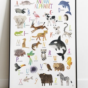Animal Poster | 50x70 Poster | Animal Alphabet | A to Z Animals ...