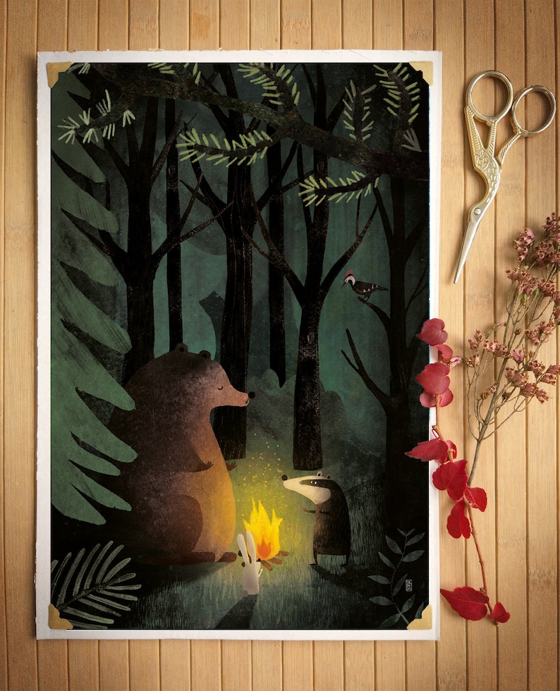 The Bonfire Print Print 21x30 Fantasy Illustration - Etsy