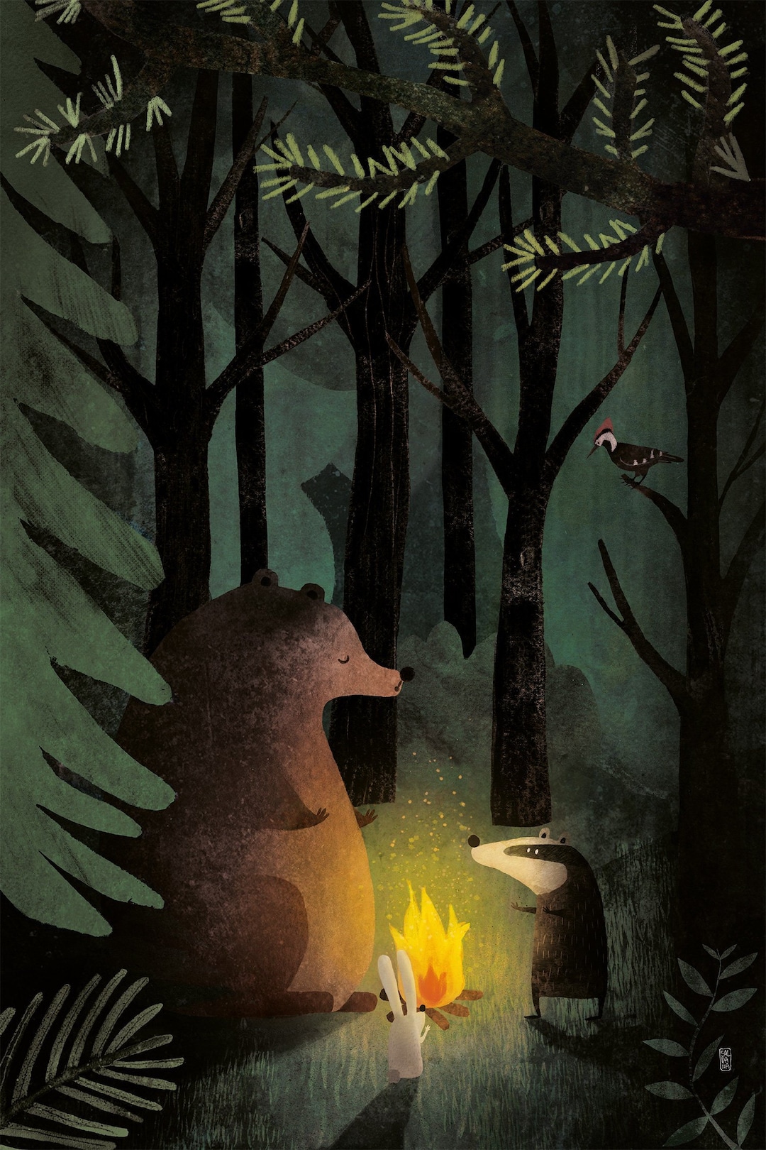 The Bonfire Print | Print 21x30 | Fantasy Illustration | Fantasy Art ...