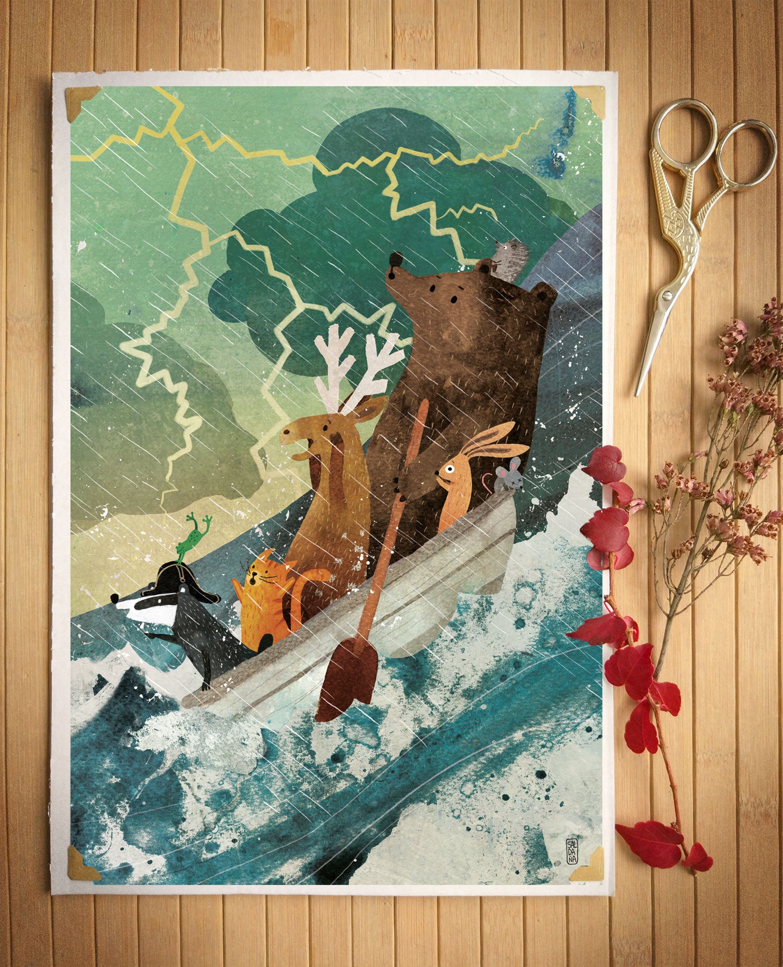 The Storm Print Print 21x30 Fantasy Illustration Fantasy Art Wall Decor ...