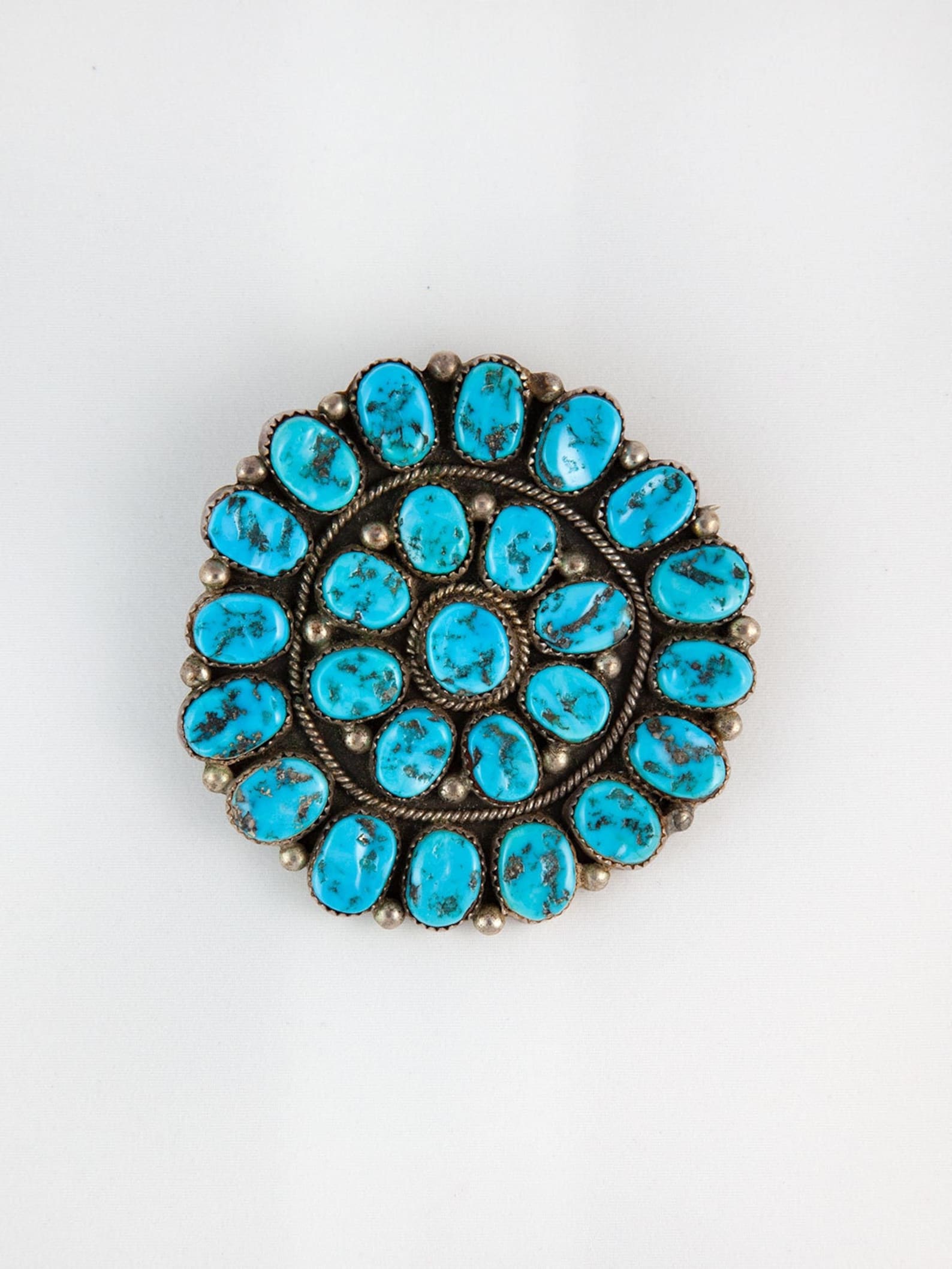 Vintage Native American Navajo Sterling Silver Turquoise Pin - Etsy