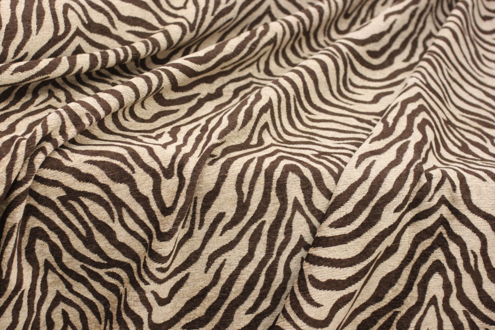 Fabric Tiger Print Chenille Fabric Brown & Tan Color by | Etsy