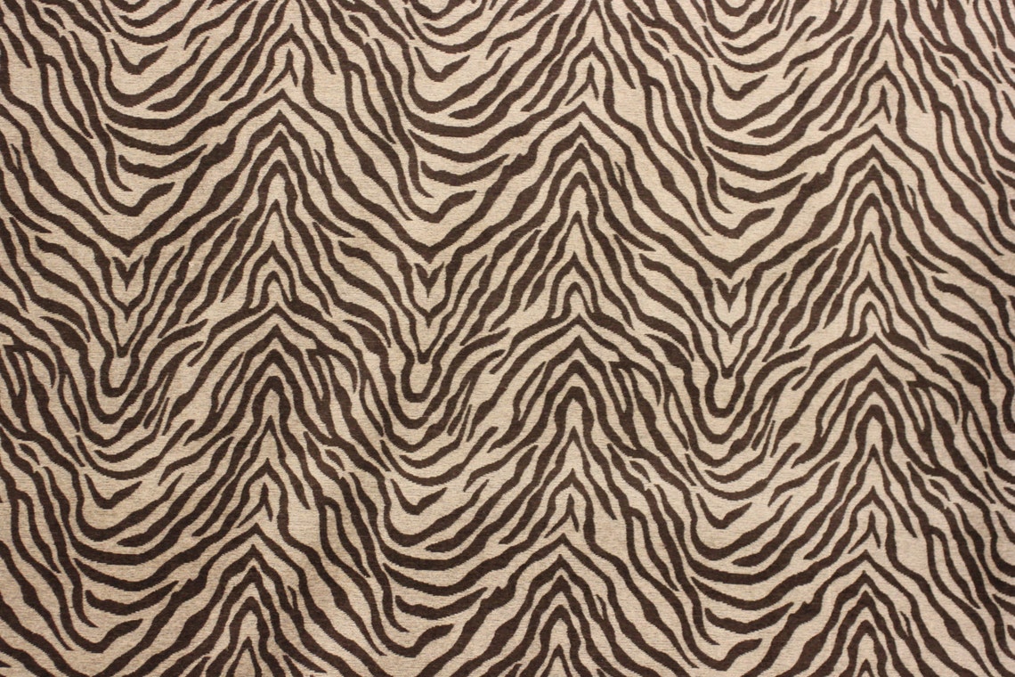 Fabric Tiger Print Chenille Fabric Brown & Tan Color by | Etsy