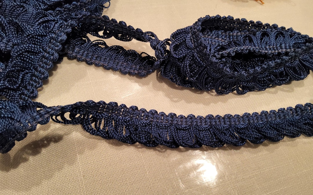 Vintage Loop Fringe by Conso Trim, Navy Color, 1" Loop Fringe, for ...