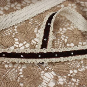 Jemma-cream Gimp W/velvet in Center W/rhinestone, for Drapery ...