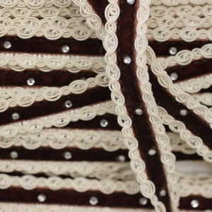 Jemma-cream Gimp W/velvet in Center W/rhinestone for Drapery - Etsy