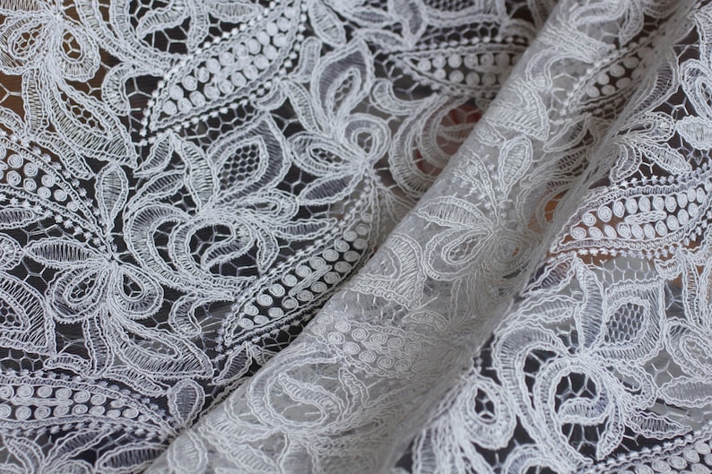 Lace Fabric Heavy Lace White or Ivory for Wedding Drapery - Etsy