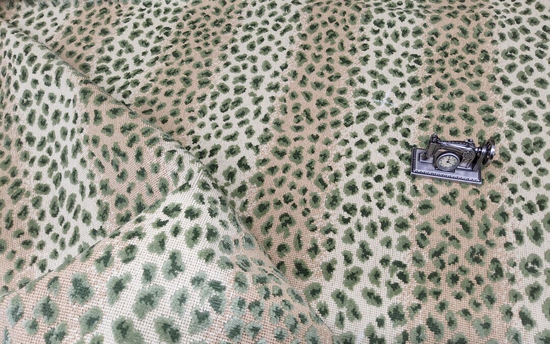 Cowtan & Tout Fabric Ocelot Jade, Sand 10877-04. 54" Wide, Good for ...