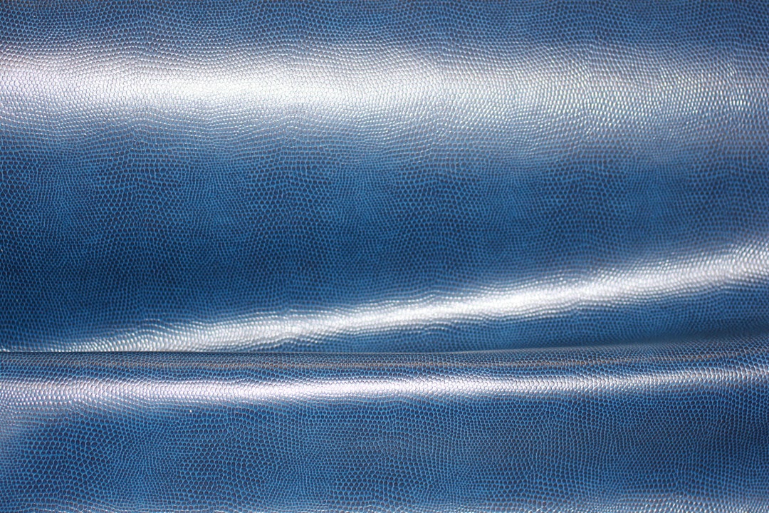 Vinyl Snake Pateren, Moccasin Cobalt Blue by Majilite Fabrics, 100% ...
