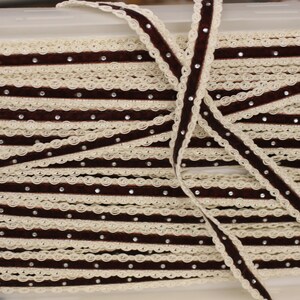 Jemma-cream Gimp W/velvet in Center W/rhinestone for Drapery - Etsy