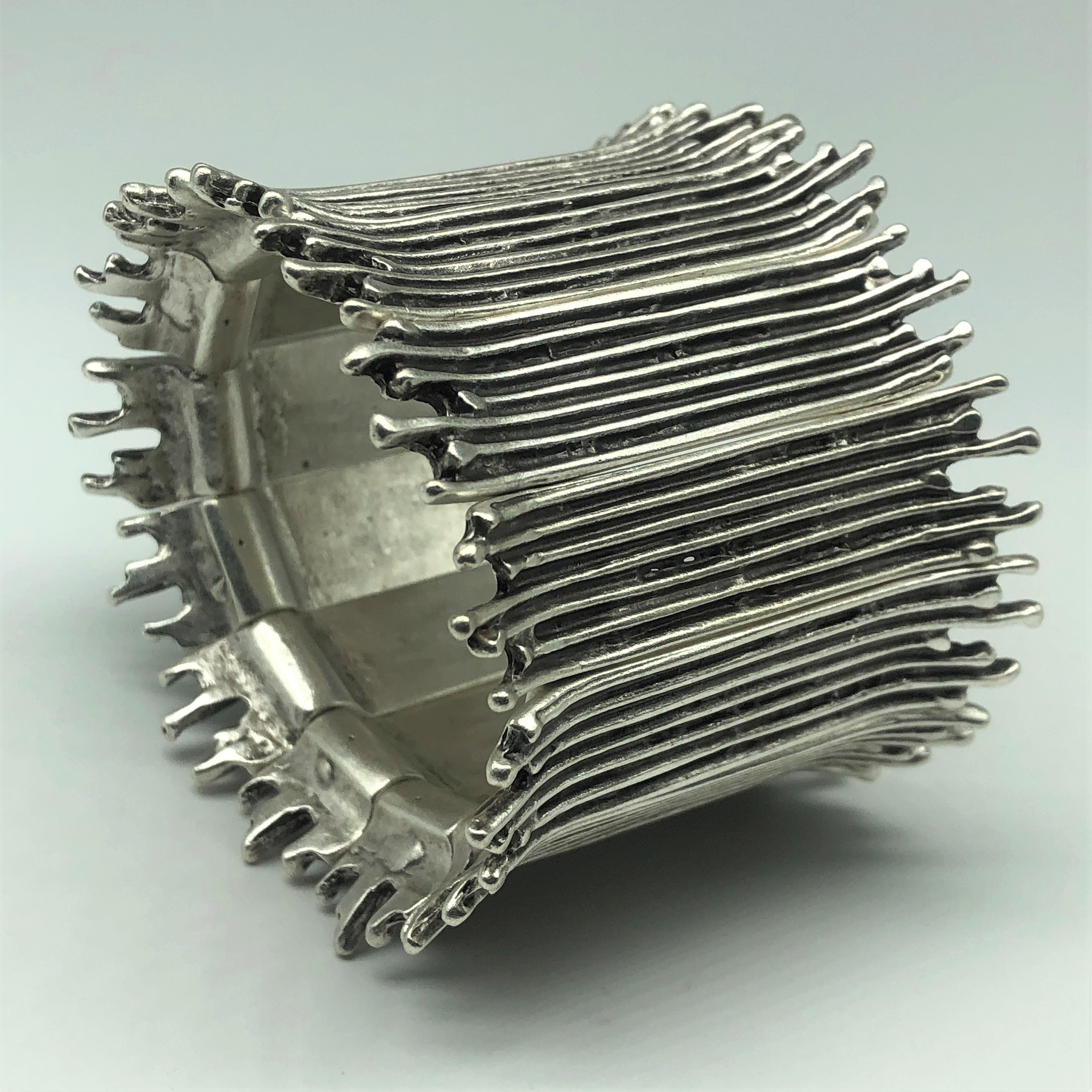 Handmade Spiky Cuff Bracelet, Original, (non-allergic) Silver and Zinc ...