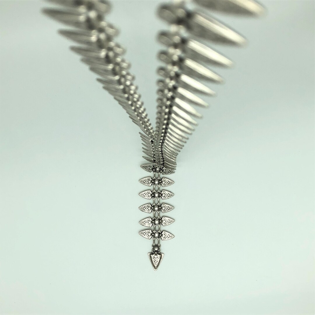Handmade Silver and Zinc Spike Head Chainmail Necklace - Etsy
