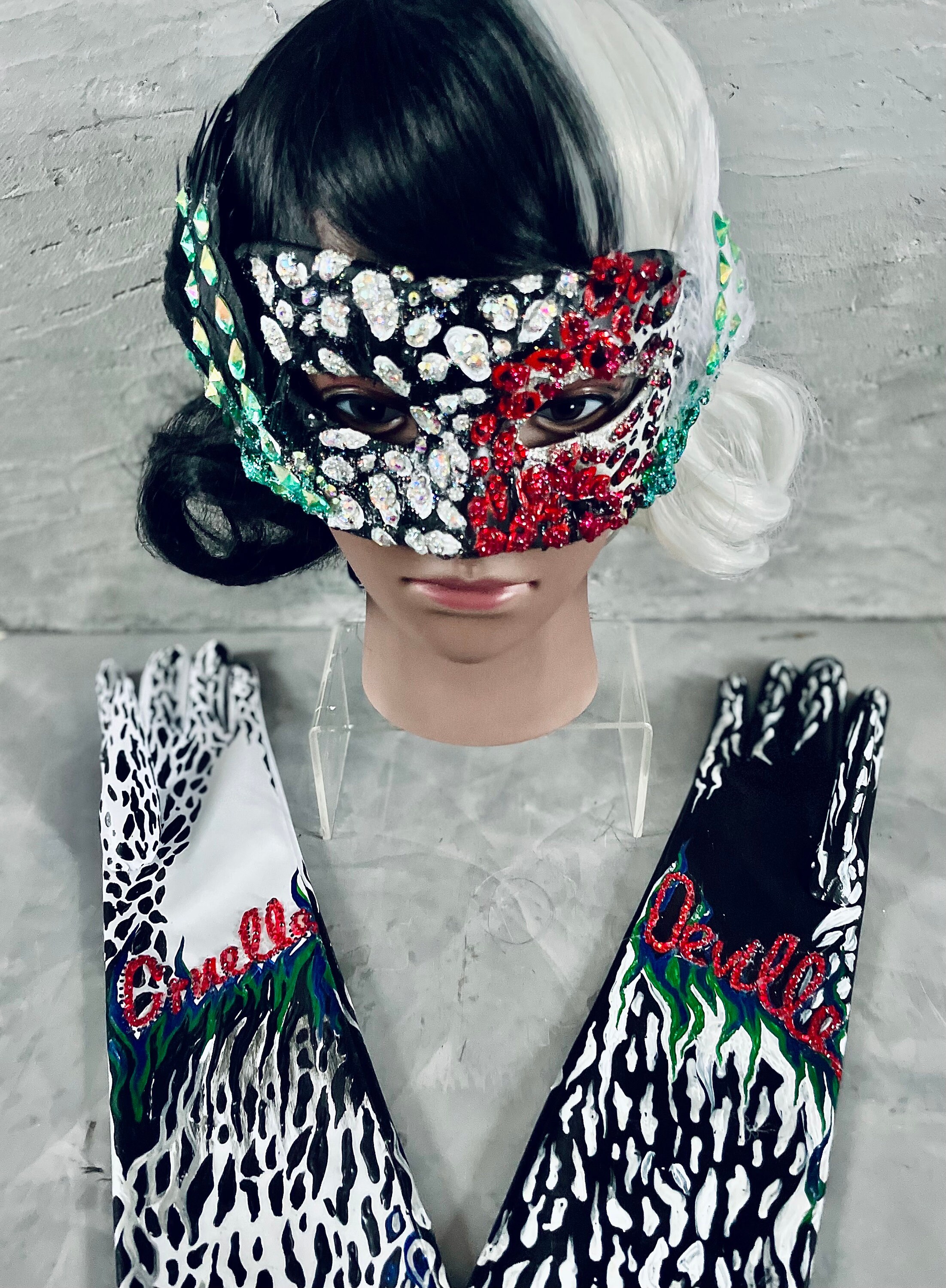 Cruella Masquarade Mask Cruella Cosplay Cruella De Ville - Etsy