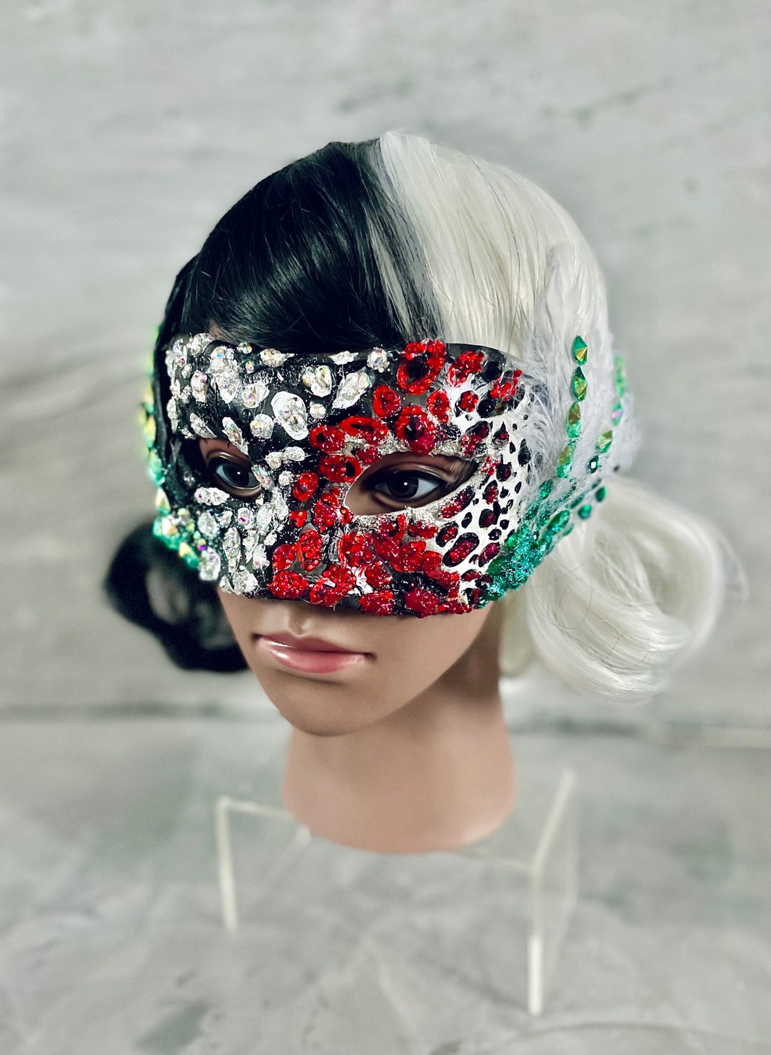 Cruella Masquarade Mask Cruella Cosplay Cruella De Ville - Etsy