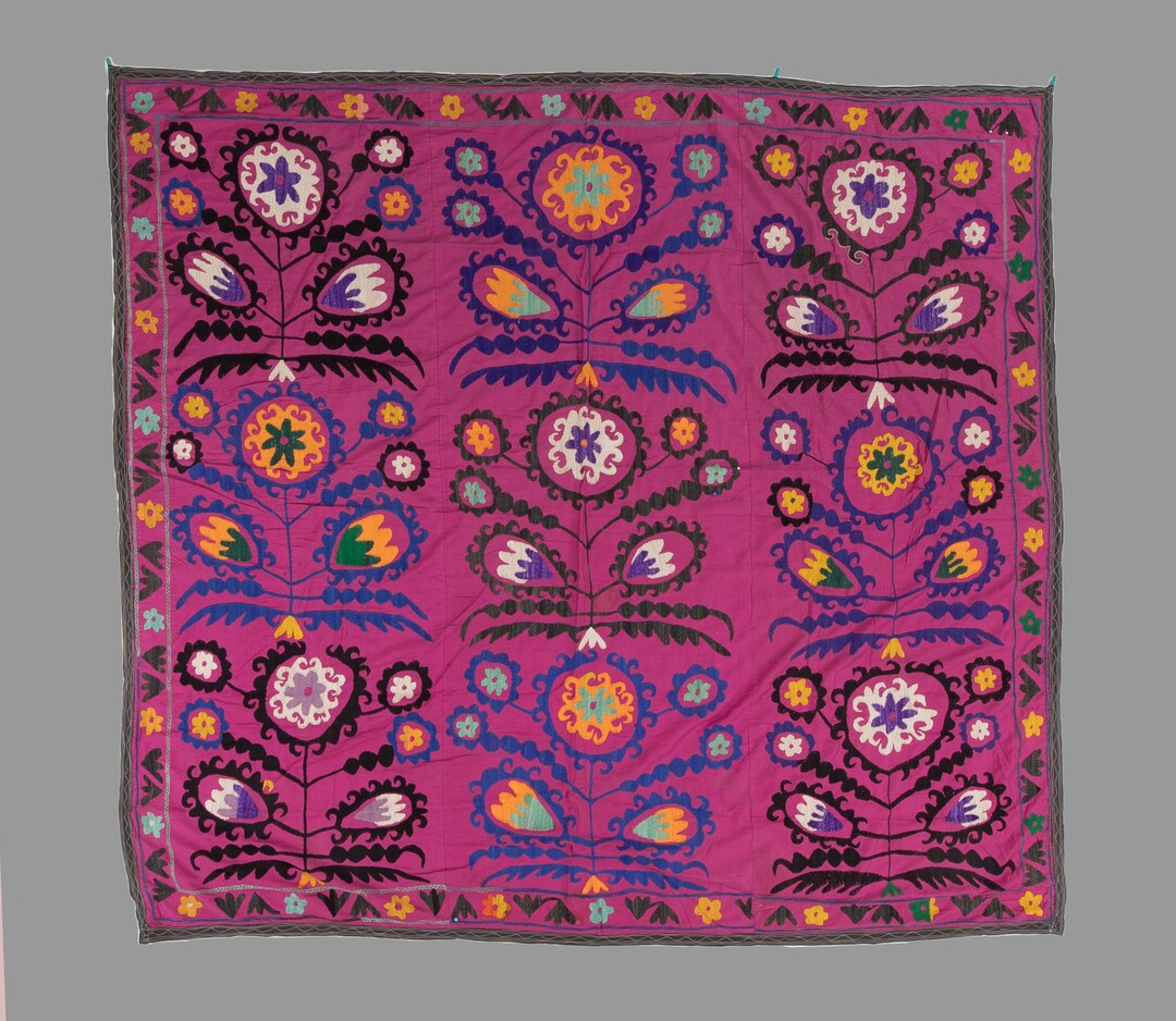Uzbek Central Asian SUZANI Cover Wall Hanging 6'3x6'9/190x205 Cm FREE ...